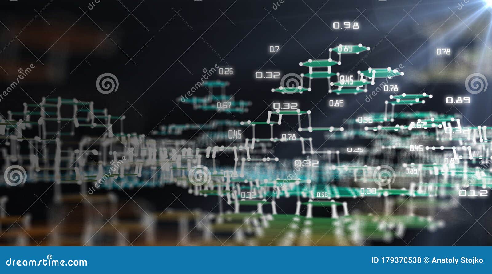 Abstract Futuristic Background with Hexagonal Polygonal Structure and ...