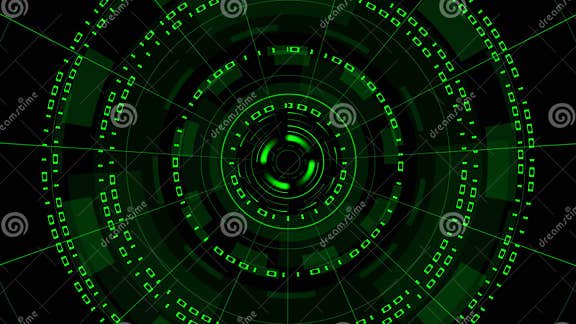 Abstract Futuristic Background of Matrix Style Binary Code Built into HUD Elements - Digital ...