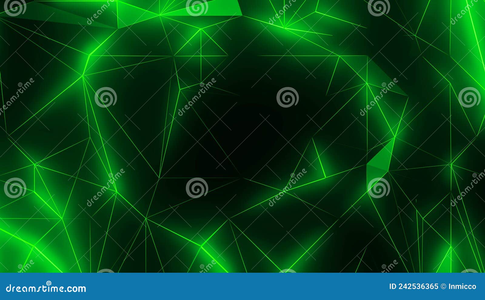 Abstract Futuristic Background with Neon Green Net. Dark Crystal ...