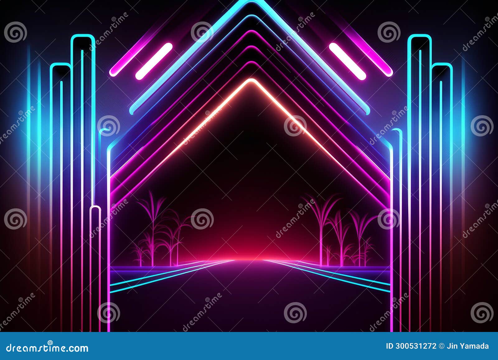 Abstract Futuristic Background with Neon Lights. Vector Illustration ...