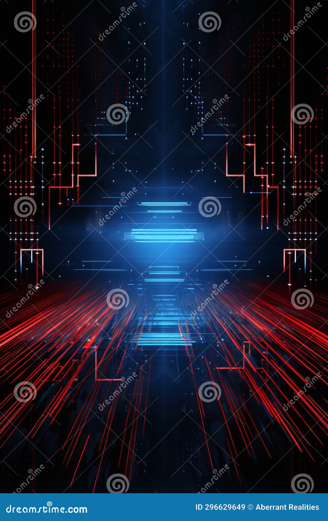 Abstract Futuristic Background with Red and Blue Lights Stock Image ...