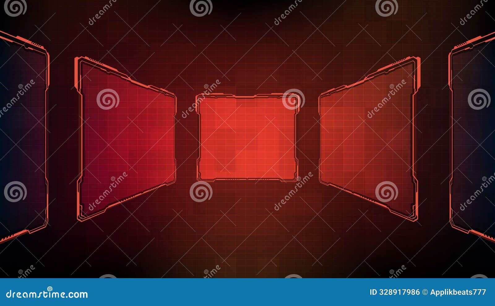 Abstract Futuristic Background of Red Glowing Technology Sci Fi Frame ...