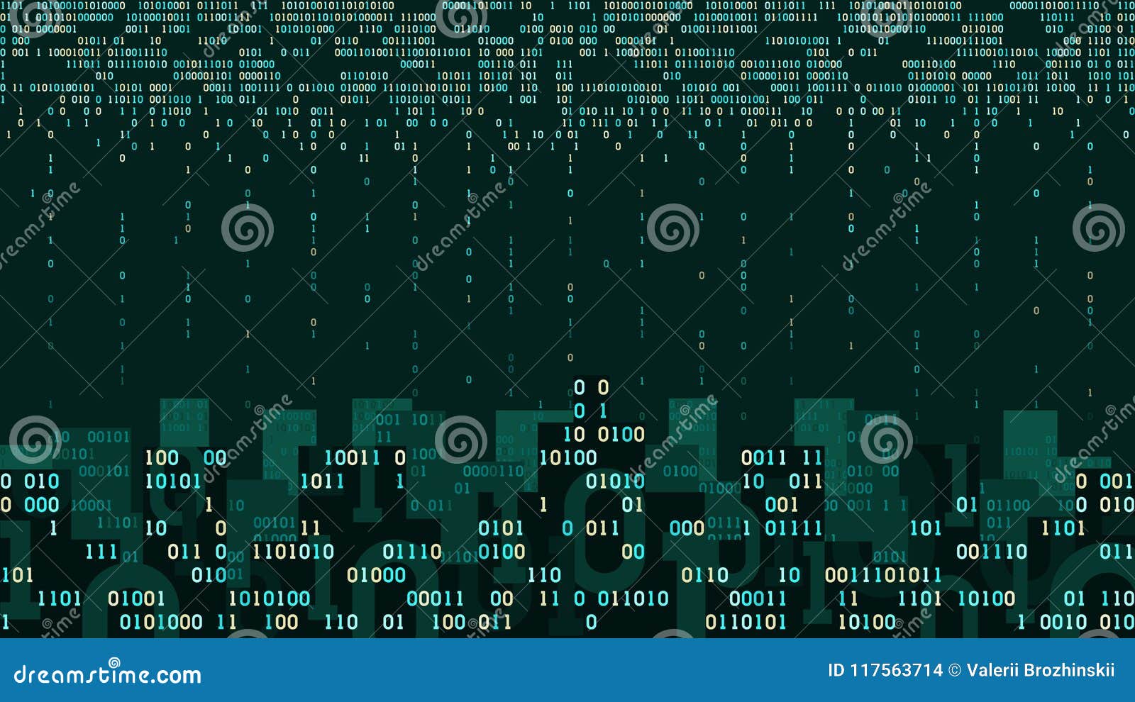 Abstract Futuristic Binary City with the Artificial Intelligence and ...