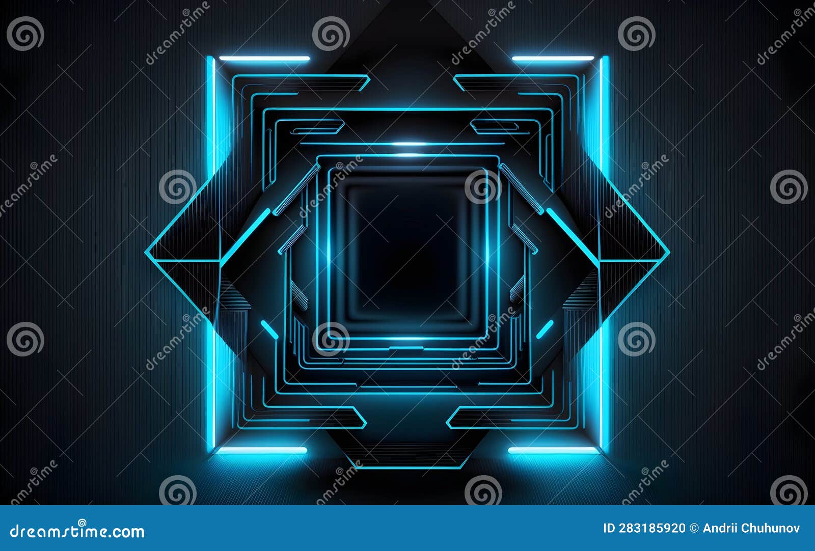 Abstract Futuristic Blue Glowing Background, Generative AI Stock ...