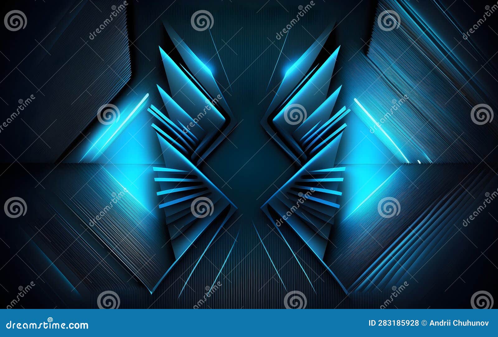 Abstract Futuristic Blue Glowing Background, Generative AI Stock ...