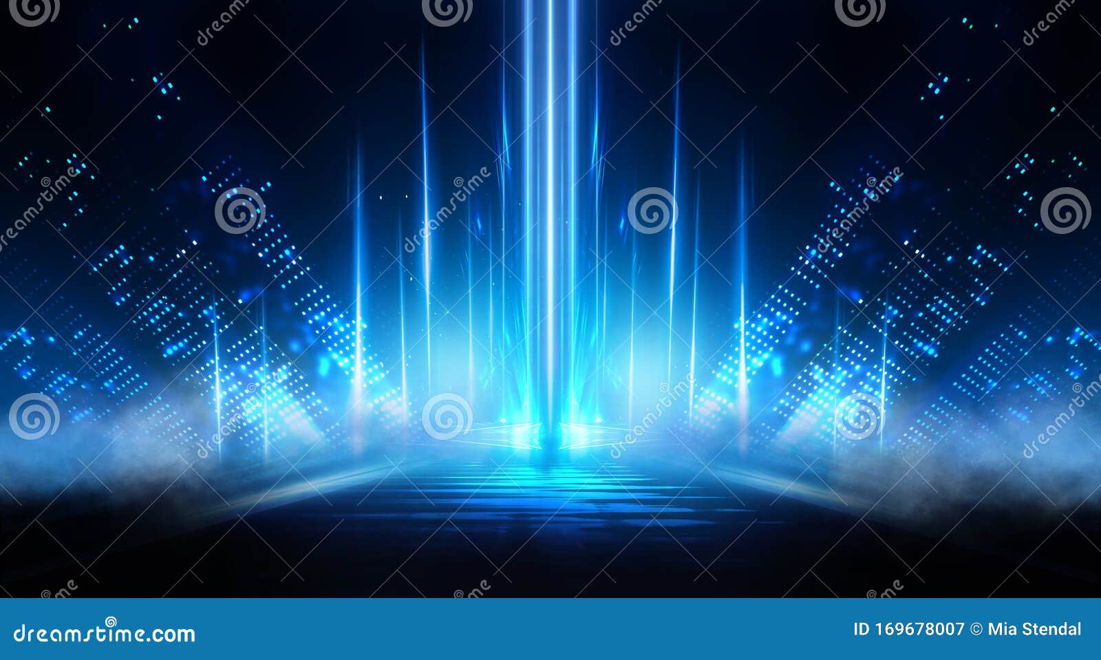 Blue Neon Lights Background