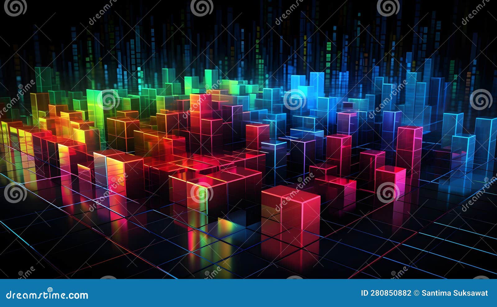 Abstract Futuristic Business Strategy Data Graph Background. Generative ...