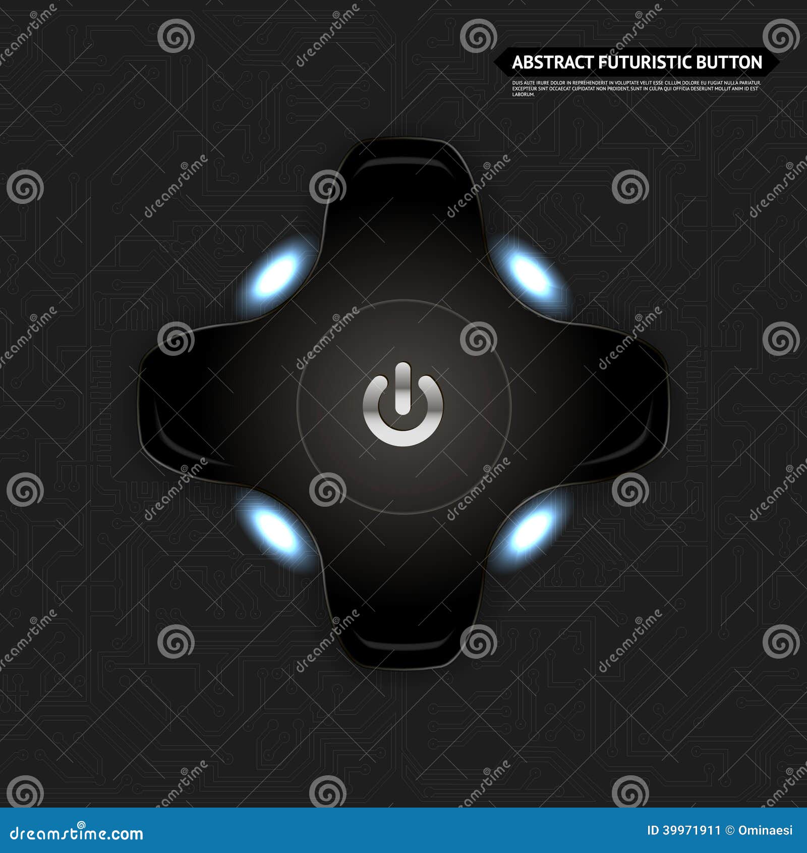 Abstract Futuristic Button Icon Vector Illustration Stock Vector ...