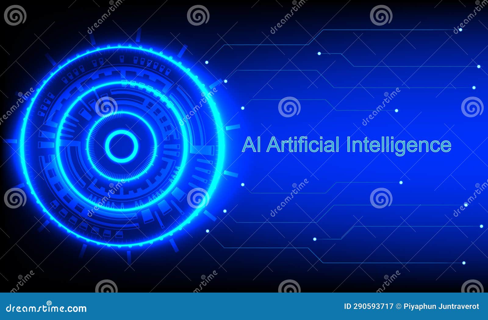 Abstract Futuristic Circuit Ai Technology, Artificial Intelligence ...