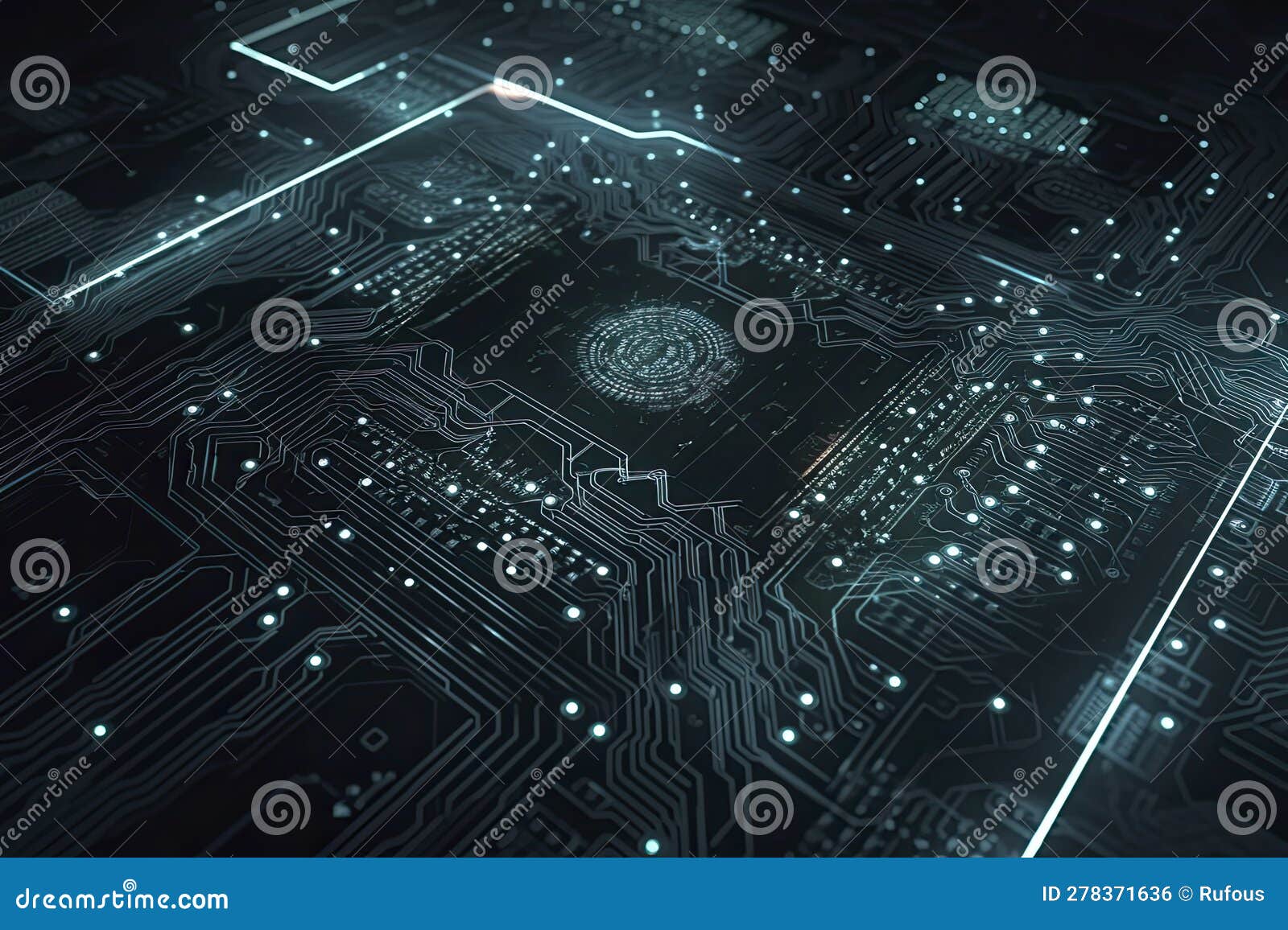 Abstract and Futuristic Circuit Board Background Pattern with Particles ...