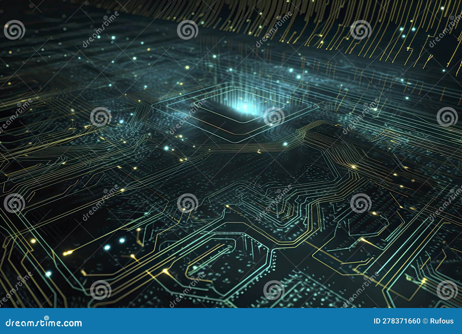 Abstract and Futuristic Circuit Board Background Pattern with Particles ...