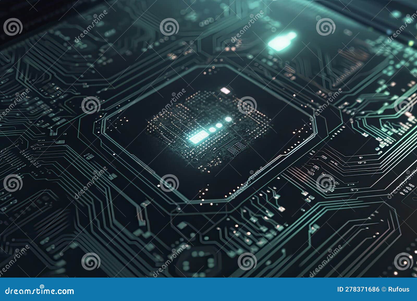 Abstract and Futuristic Circuit Board Background Pattern with Particles ...