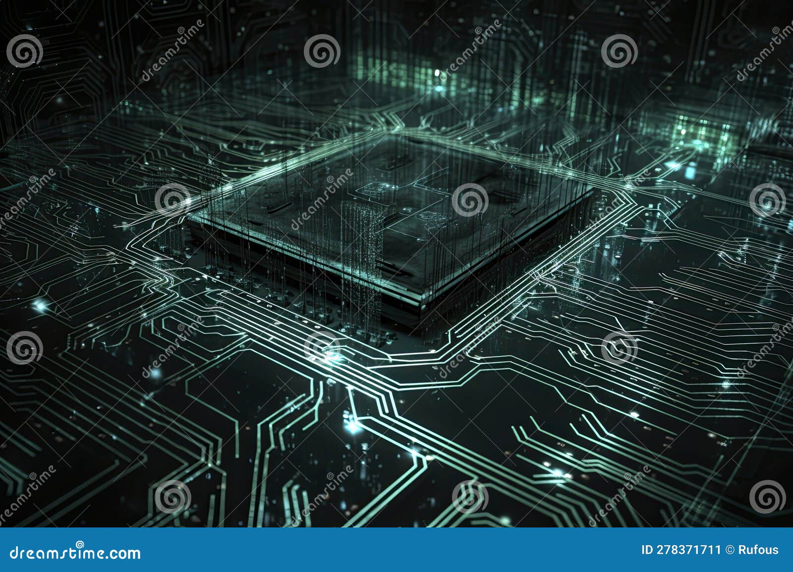 Abstract and Futuristic Circuit Board Background Pattern with Particles ...