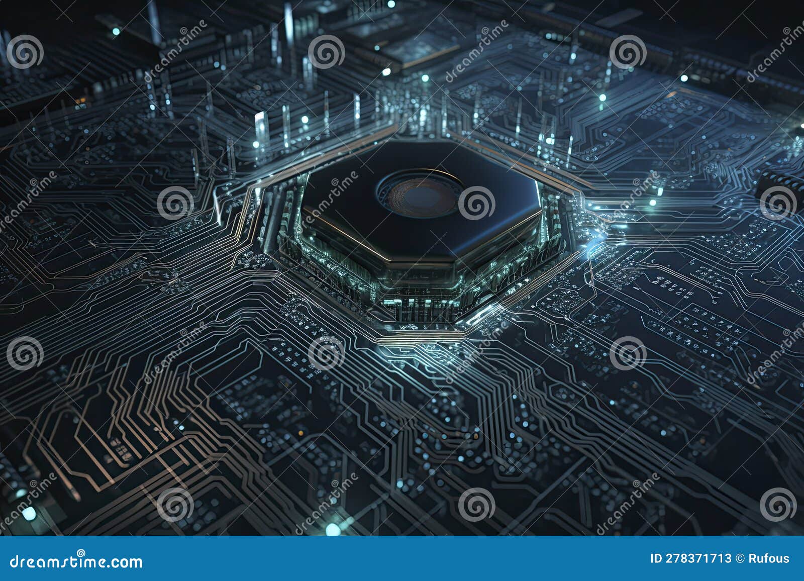 Abstract and Futuristic Circuit Board Background Pattern with Particles ...