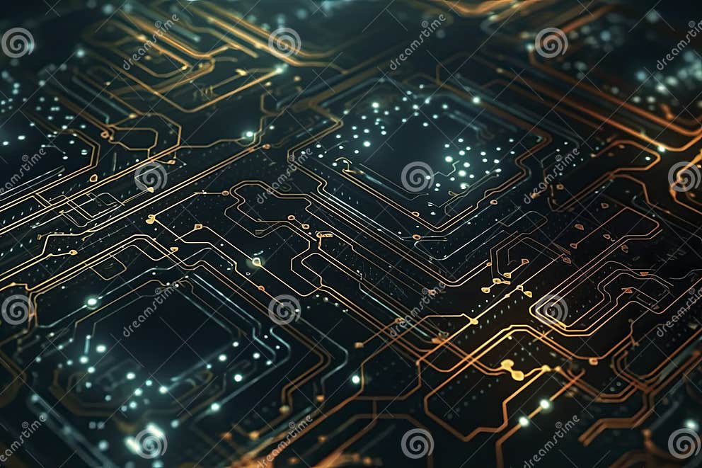 Abstract and Futuristic Circuit Board Background Pattern with Particles ...