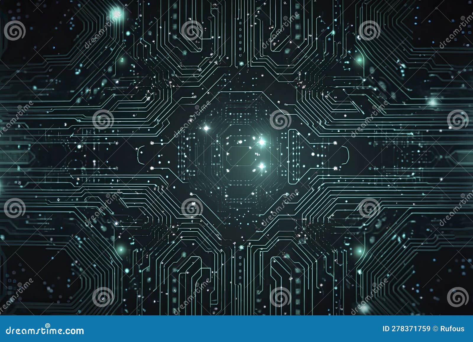 Abstract and Futuristic Circuit Board Background Pattern with Particles ...