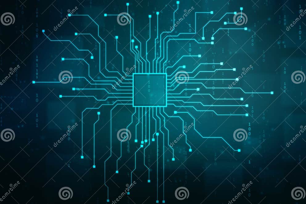 Abstract Futuristic Circuit Board Illustration, Circuit Board with ...
