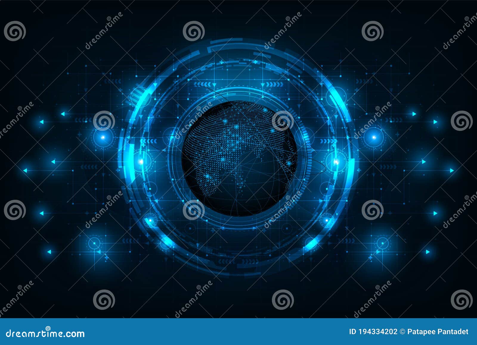 Abstract Futuristic Circuit Connection To the World.vector and ...