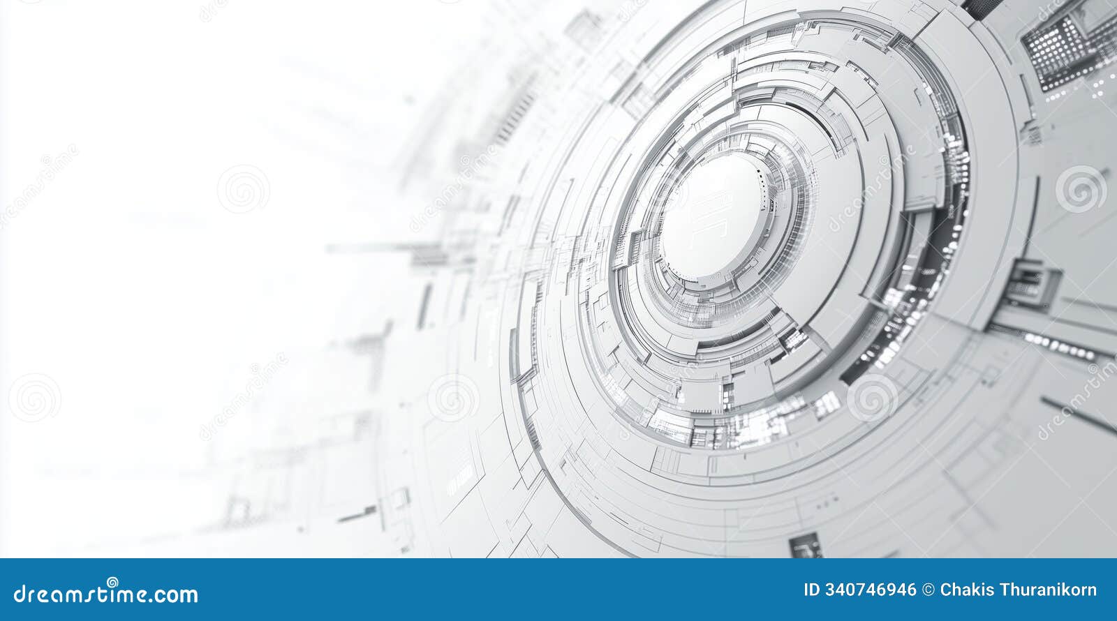 Futuristic Circular Flow Of Particles. Digital Cyberspace. Network ...