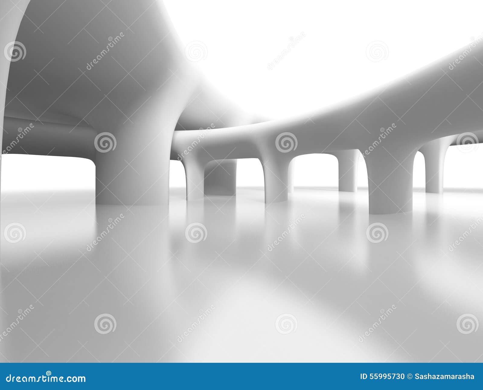 Abstract Futuristic Column Architecture Background Stock Illustration ...