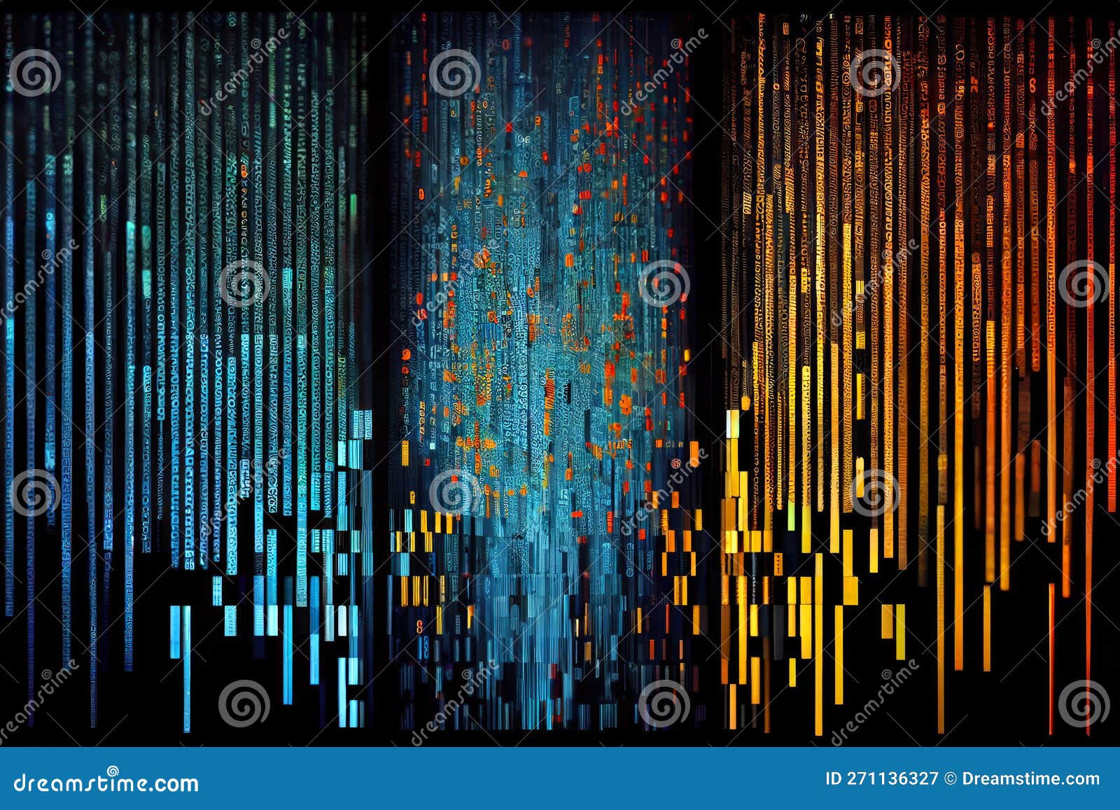 Abstract Futuristic Cyberspace with Binary Code Stock Illustration ...