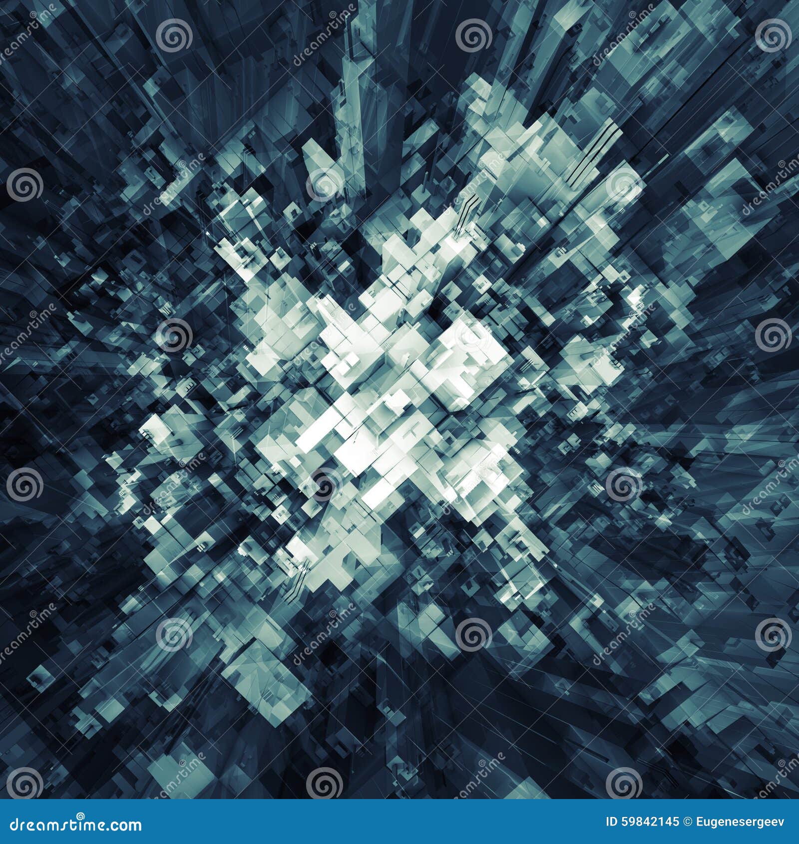 Abstract Futuristic 3 D Structure Perspective Stock Illustration ...