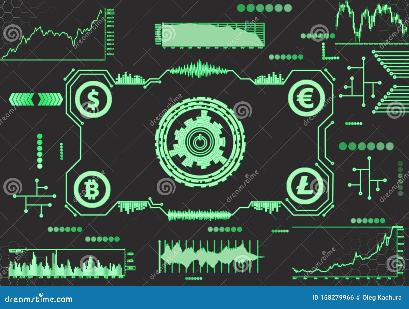 Abstract Futuristic Dashboard with Currency Charts on a Dark Background ... Abstract Futuristic Dashboard with Currency Charts on a Dark Background ...
