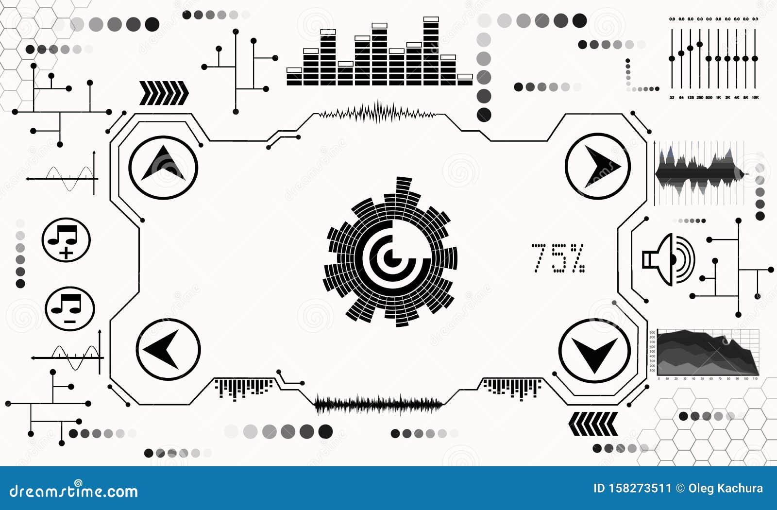 Abstract Futuristic Dashboard Music Radio Dashboard Stock Illustration ... Abstract Futuristic Dashboard Music Radio Dashboard Stock Illustration ...