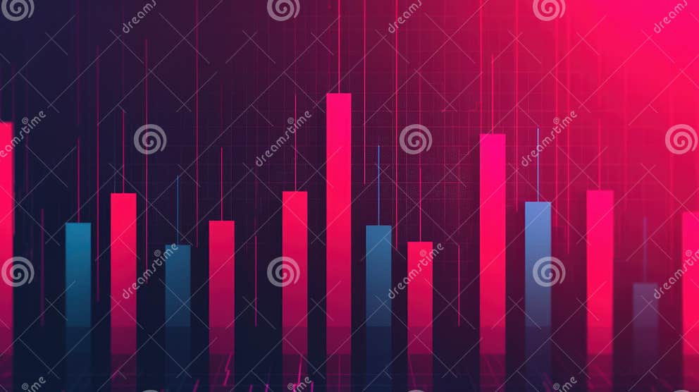 Abstract Futuristic Data Visualization Graph with Neon Colors ...