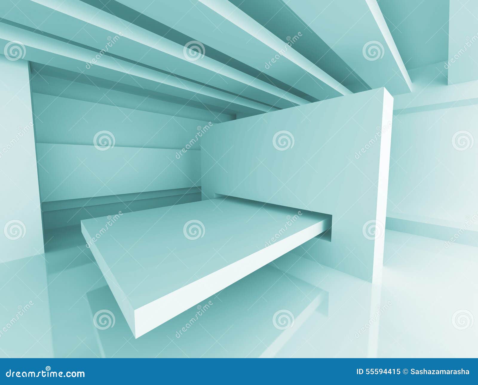 Abstract Futuristic Design Room Interior Background Stock Illustration ...