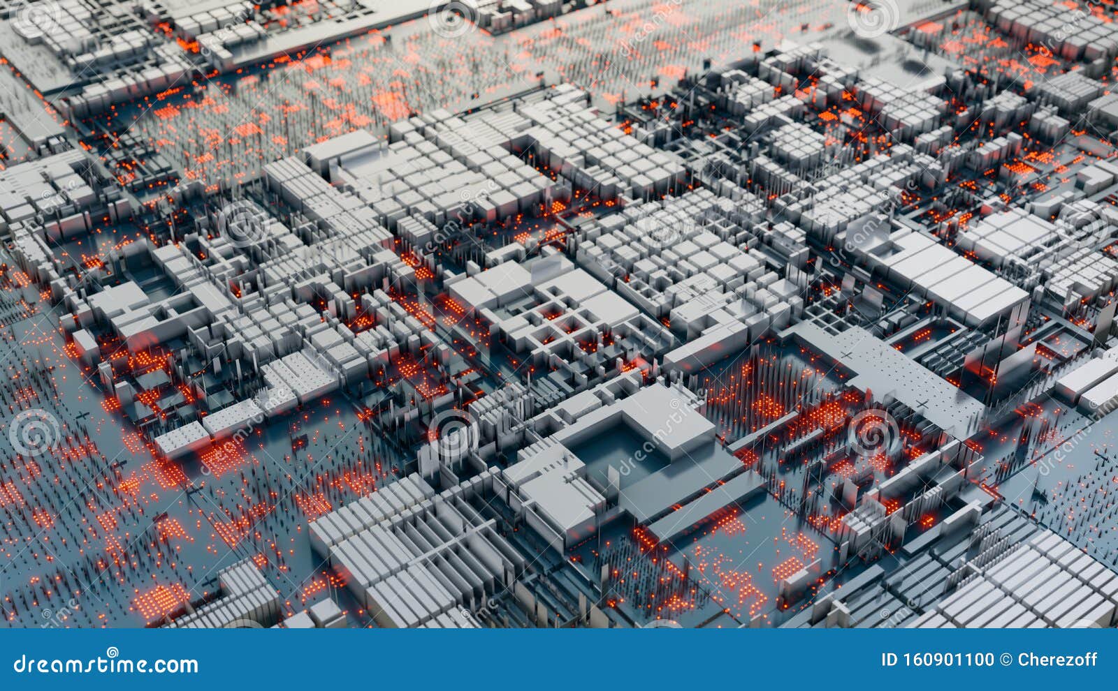 Abstract Futuristic Design. Tech Wall with Red Bright Elements Stock ...