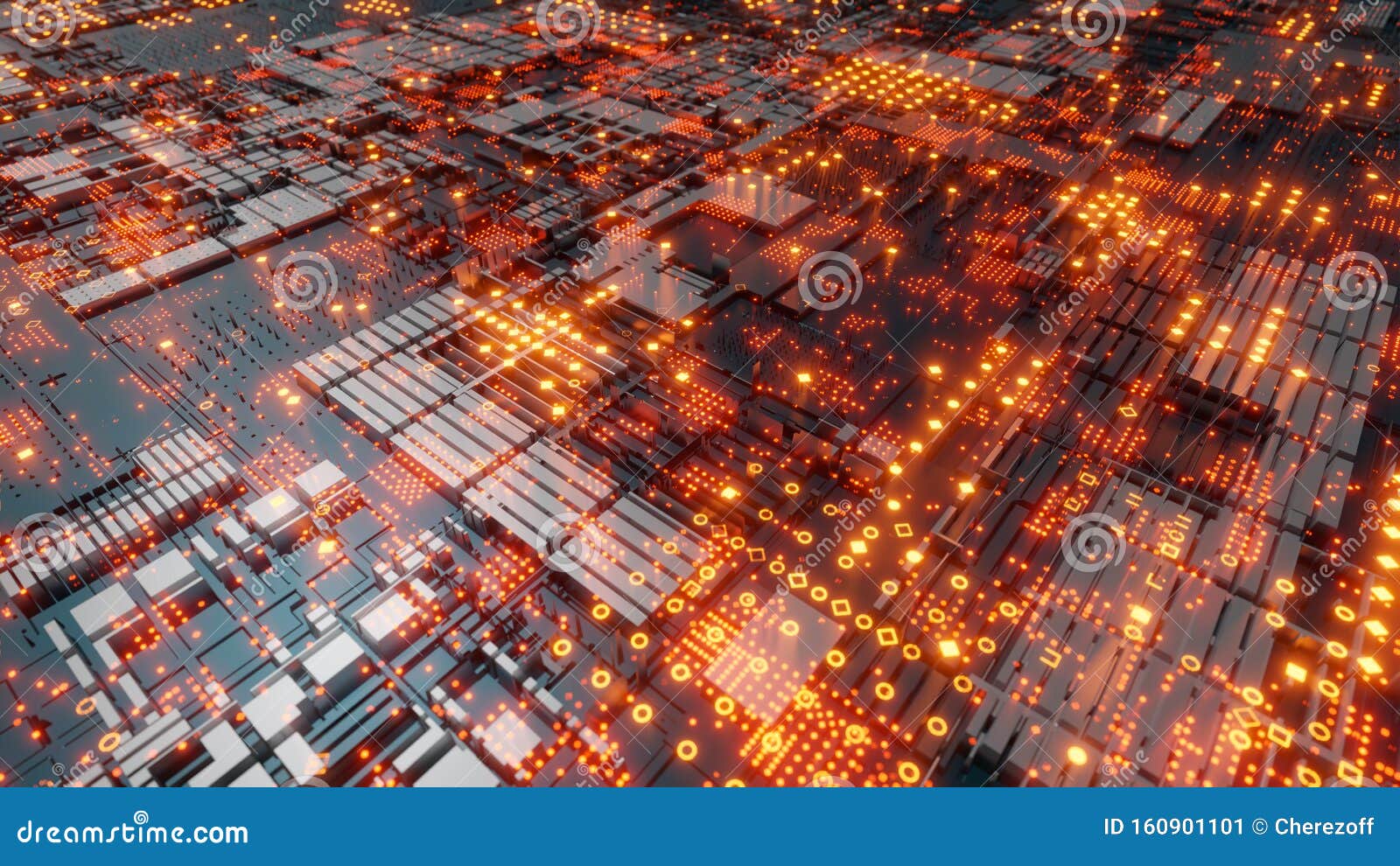 Abstract Futuristic Design. Tech Wall with Red Bright Elements Stock ...