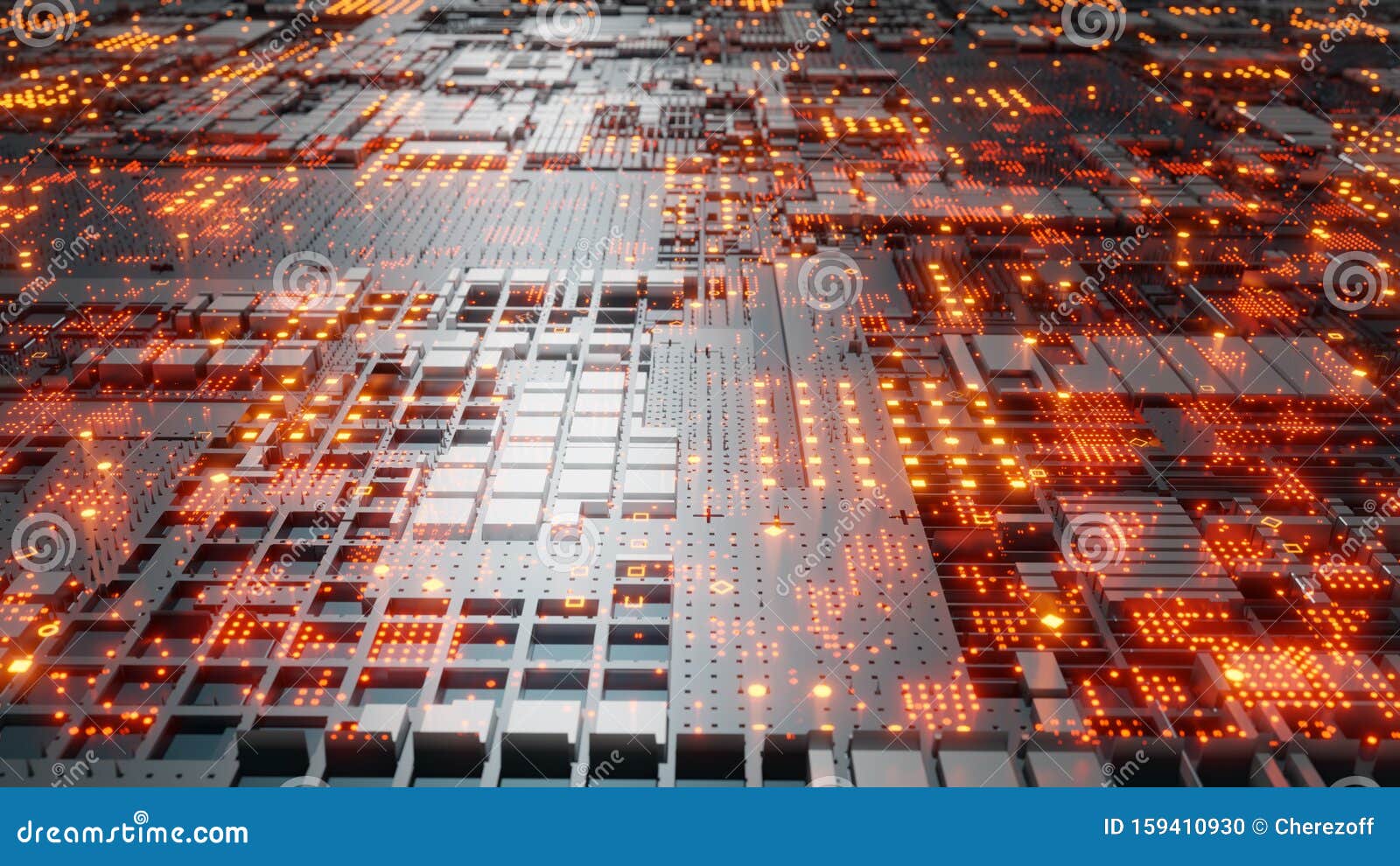 Abstract Futuristic Design. Tech Wall with Red Bright Elements Stock ...