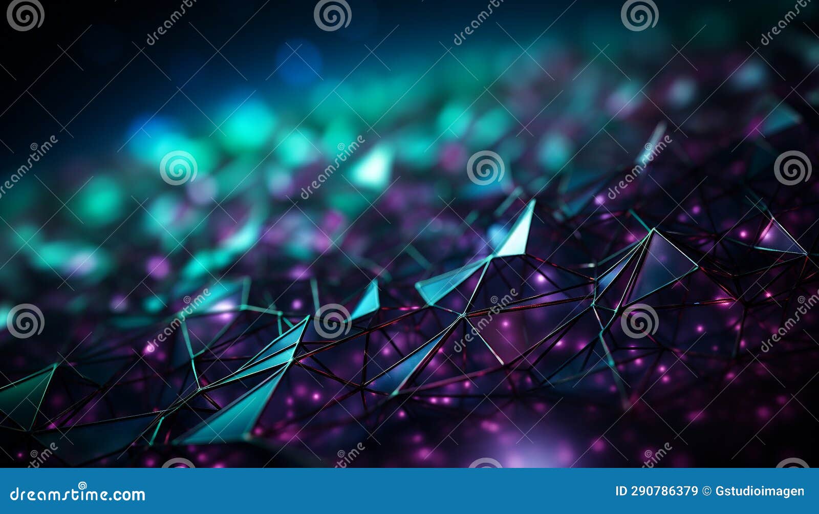 Abstract Futuristic Diamond Shaped Gemstone in Vibrant Multi Colored ...