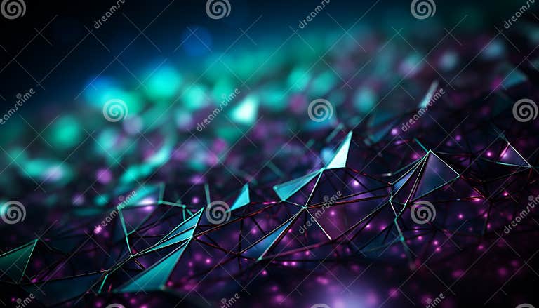 Abstract Futuristic Diamond Shaped Gemstone in Vibrant Multi Colored ...