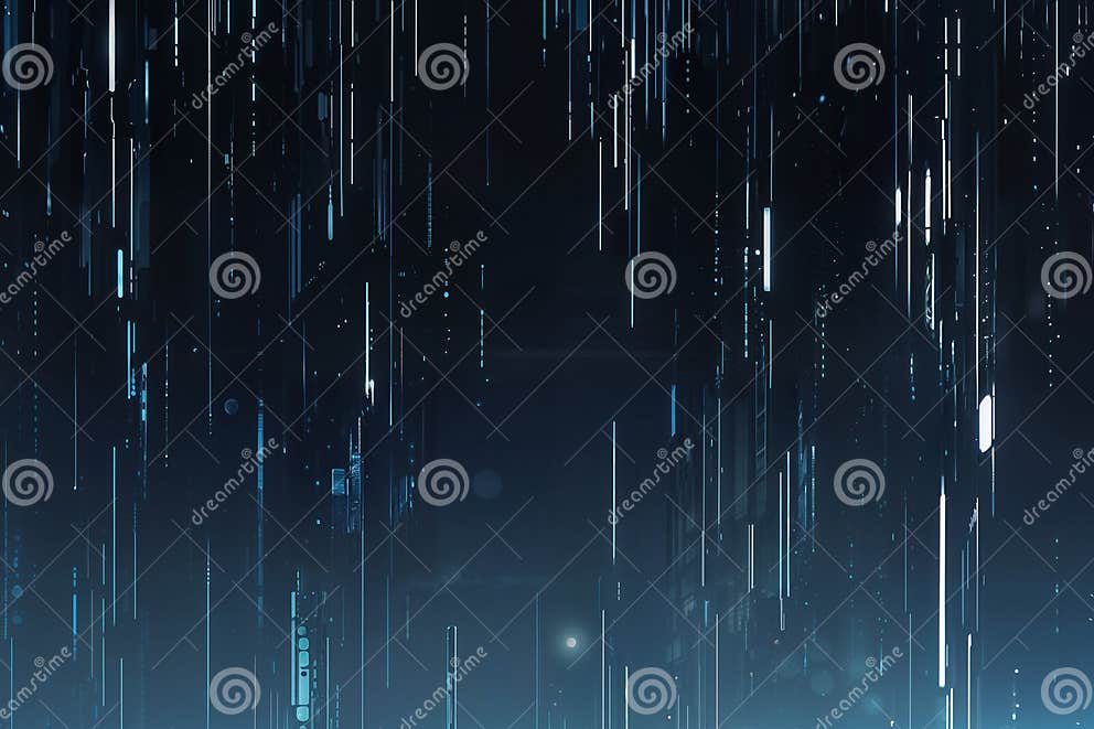 An Abstract, Futuristic Digital Background with Falling Lines of Code ...