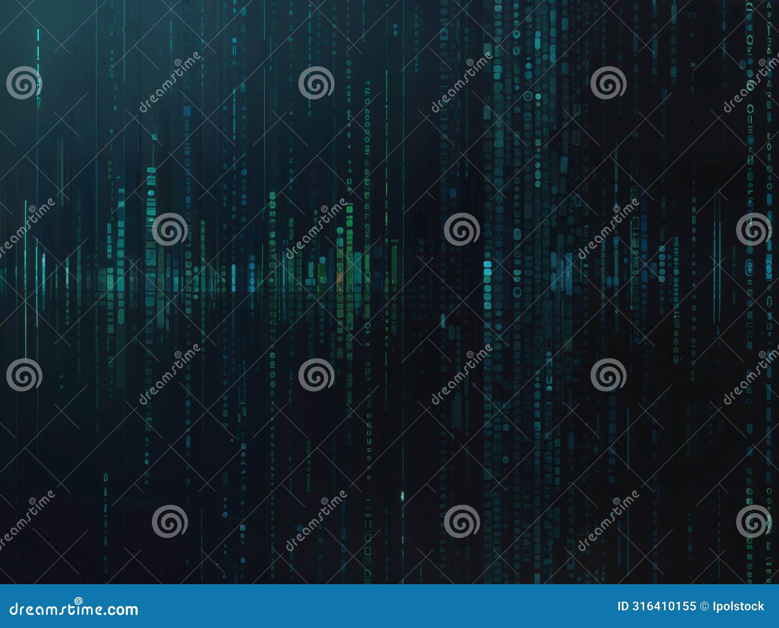 An Abstract, Futuristic Digital Background with Falling Lines of Code ...