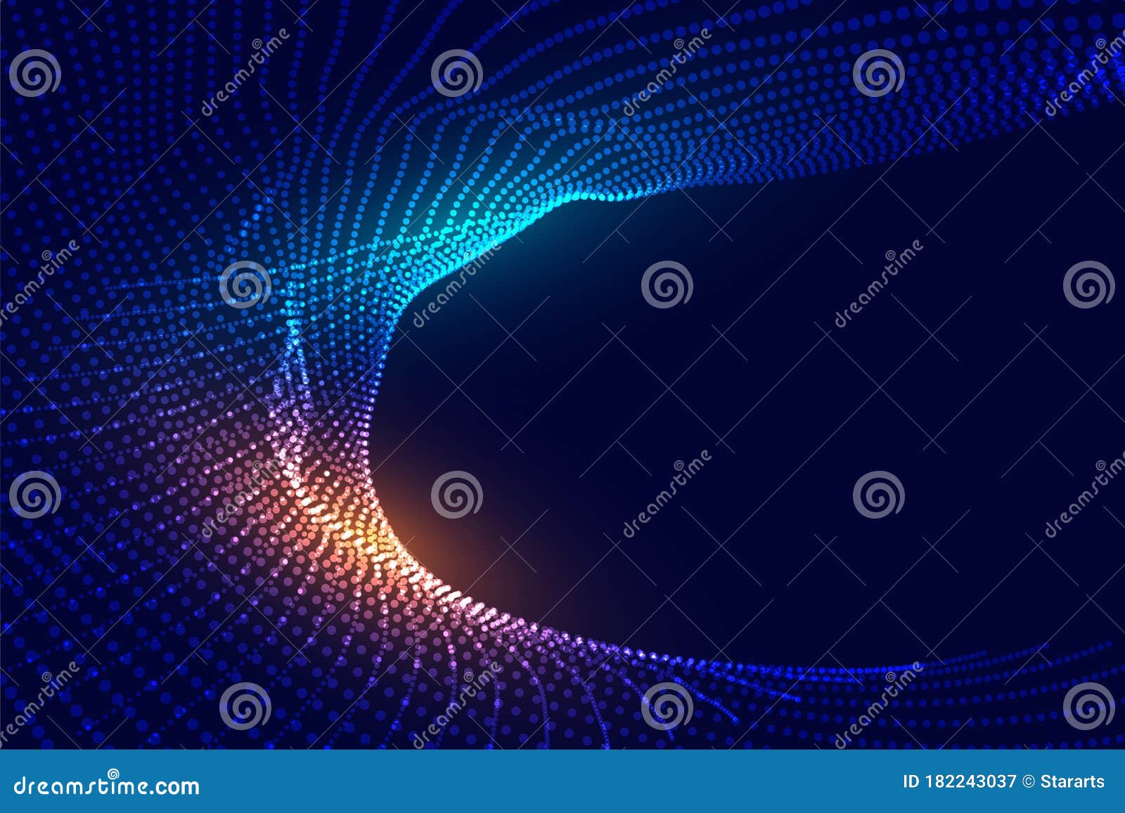 Abstract Futuristic Digital Particles Glowing Background Design Stock ...