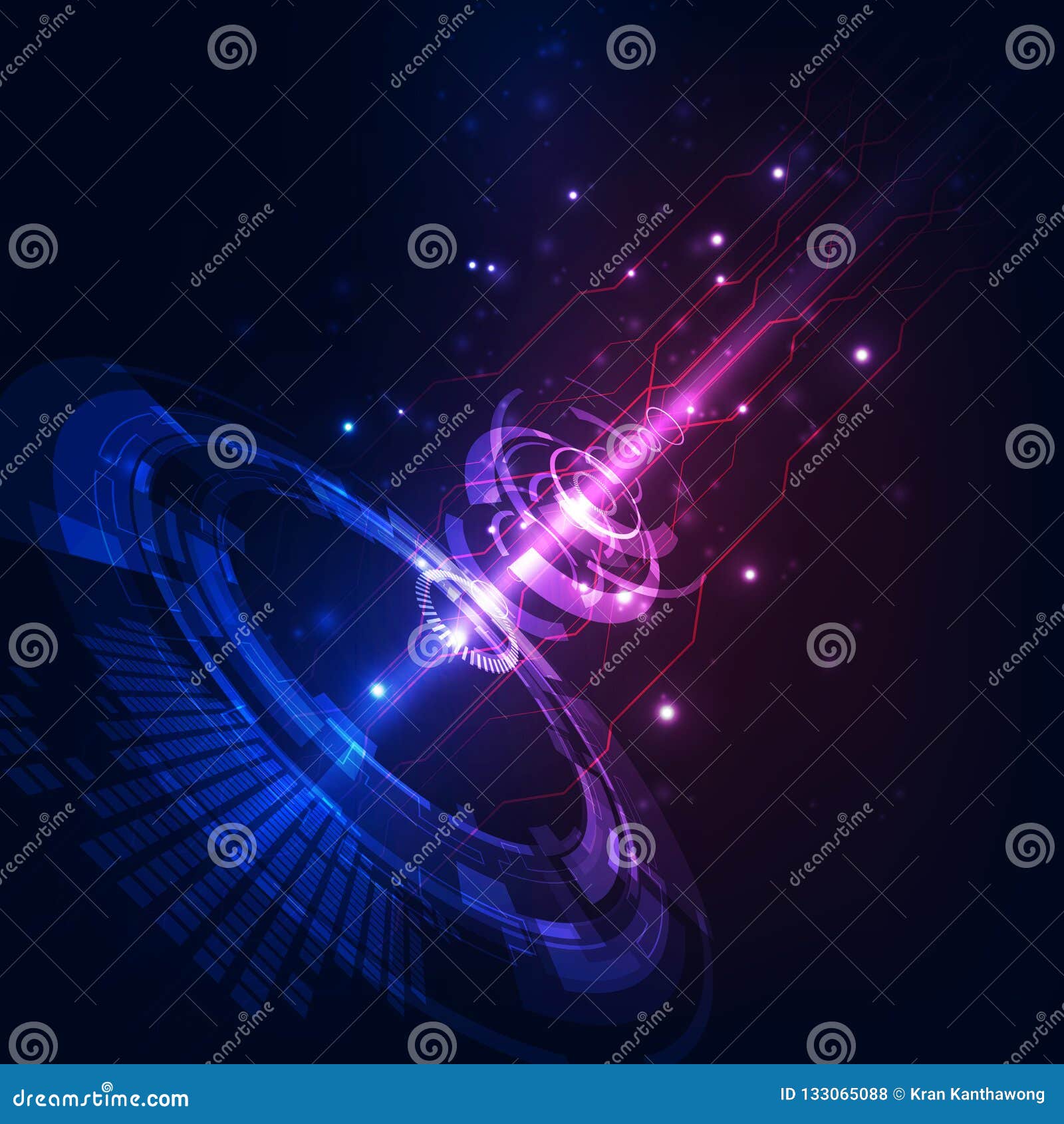 Abstract Futuristic Digital Technology Connection Background ...