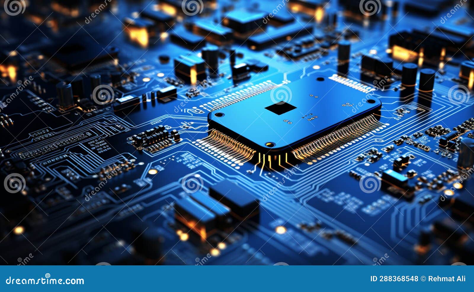 Abstract Futuristic Electronic Circuit Technology Background Stock ...