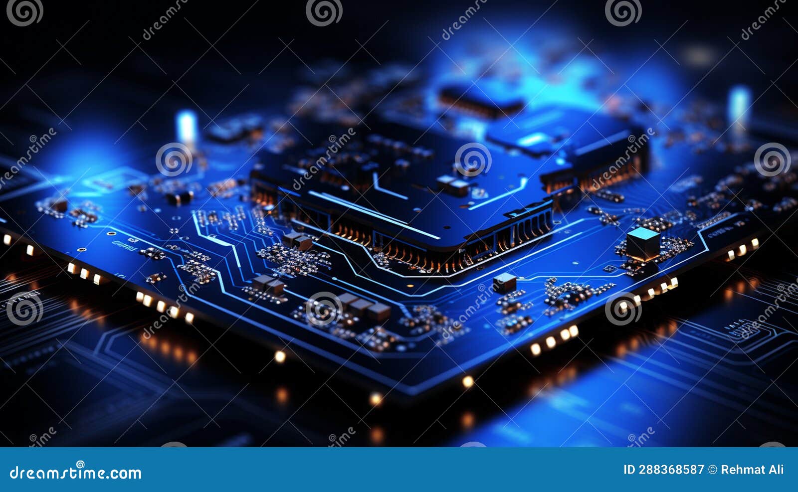 Abstract Futuristic Electronic Circuit Technology Background Stock ...