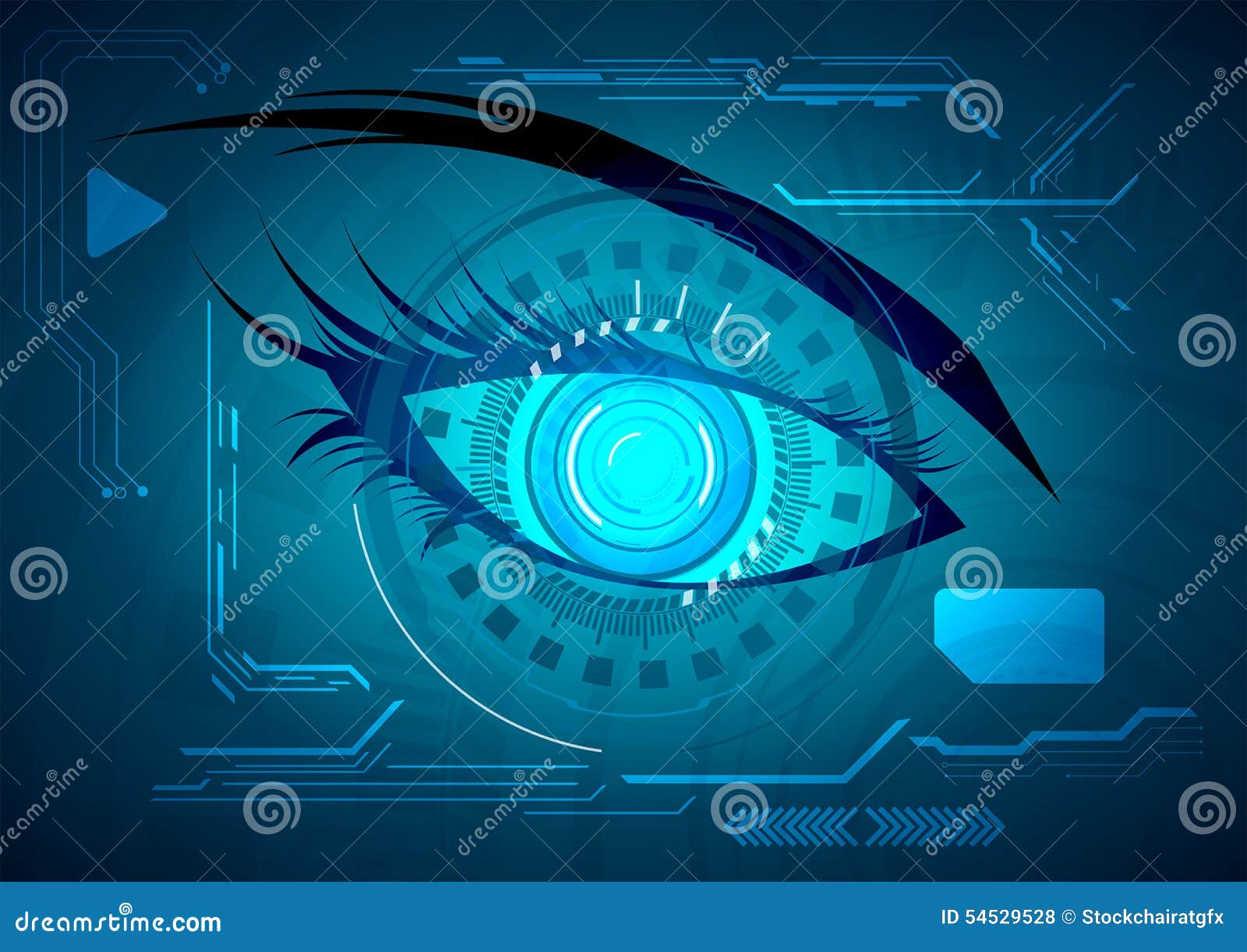 Abstract futuristic eye stock vector. Illustration of graphic - 54529528