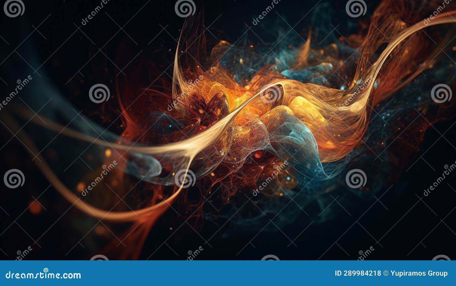 Abstract Futuristic Flame Pattern in Vibrant Colored Computer Graphic ...