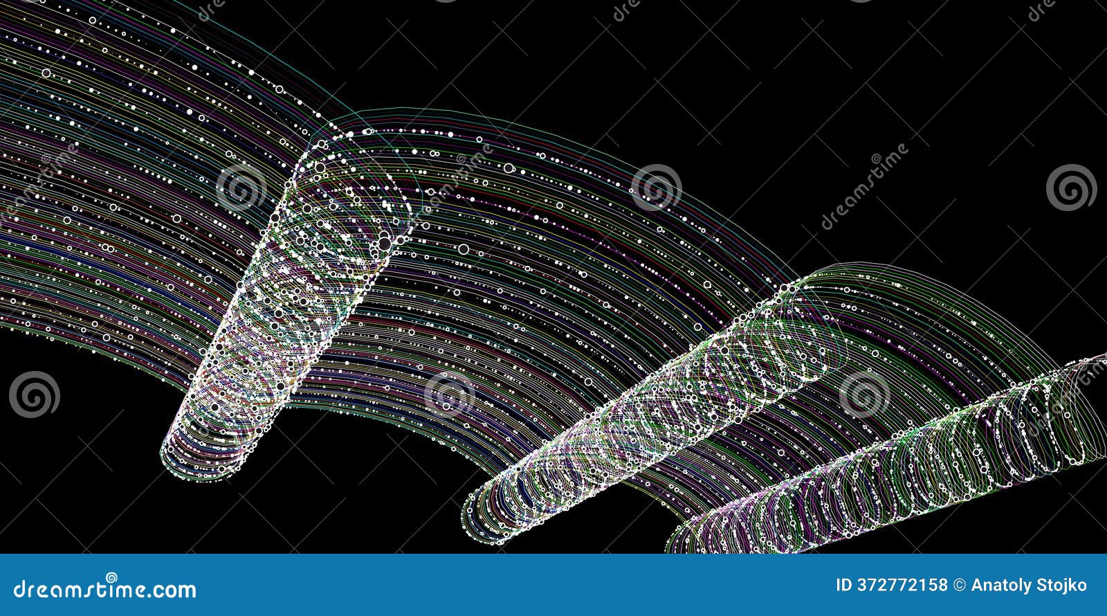 Futuristic Flow Of Energy Moving In Intergalactic Space. 3D. 4K ...