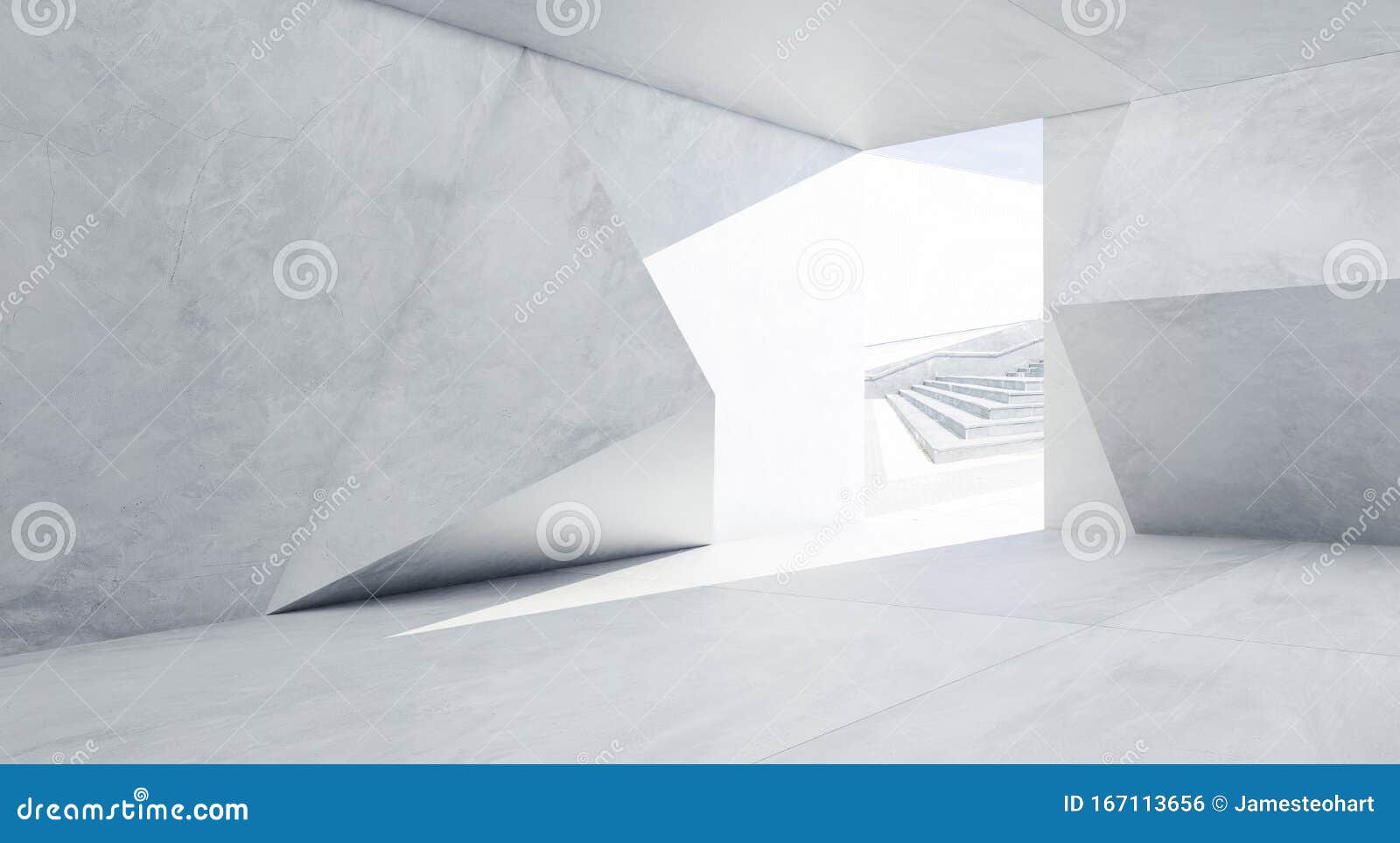 Abstract Futuristic Geometric Pattern Concrete Design Interior . Stock ...