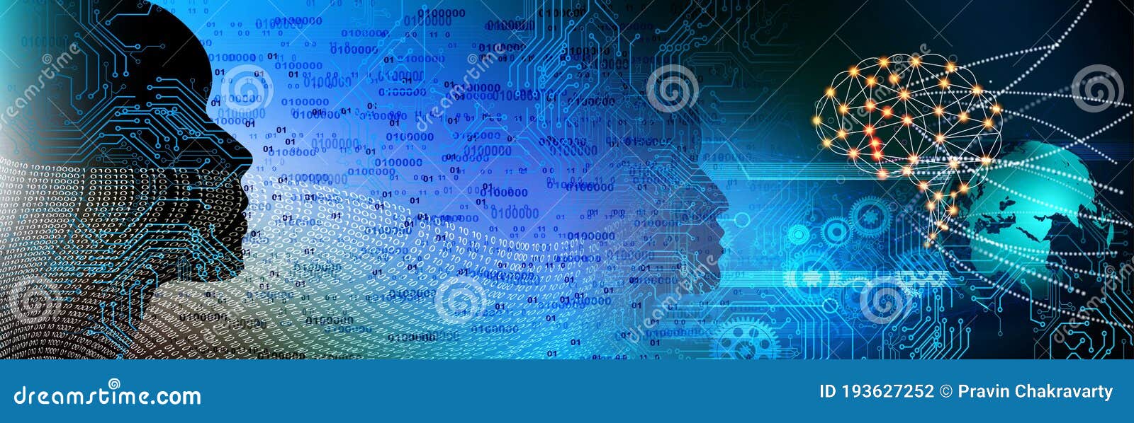 Abstract Futuristic Globe Cogs Mind Technology Background Concept.Speed ...