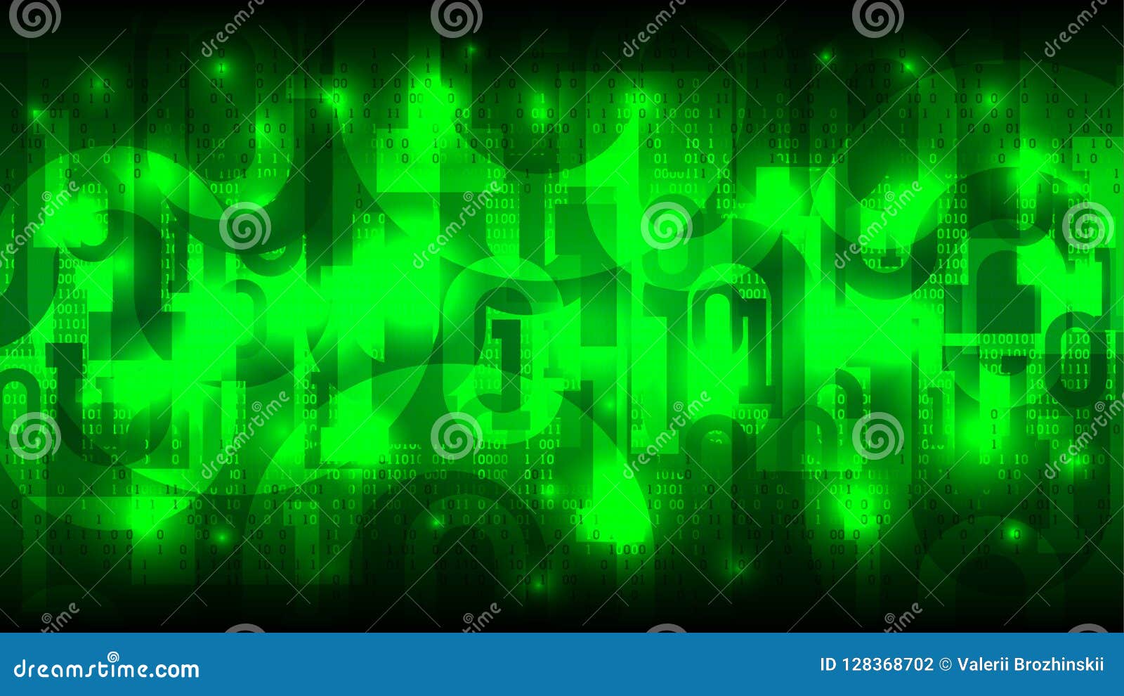 Background With Digits On Screen. Binary Code Zero One Matrix White ...