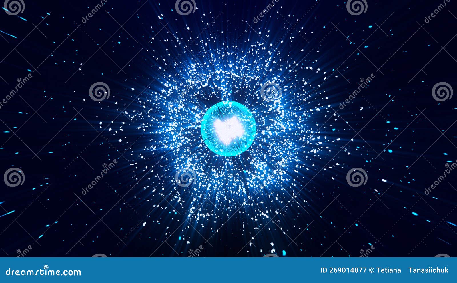 Abstract Futuristic Glowing with Yellow Light Round Sphere Space Star ...