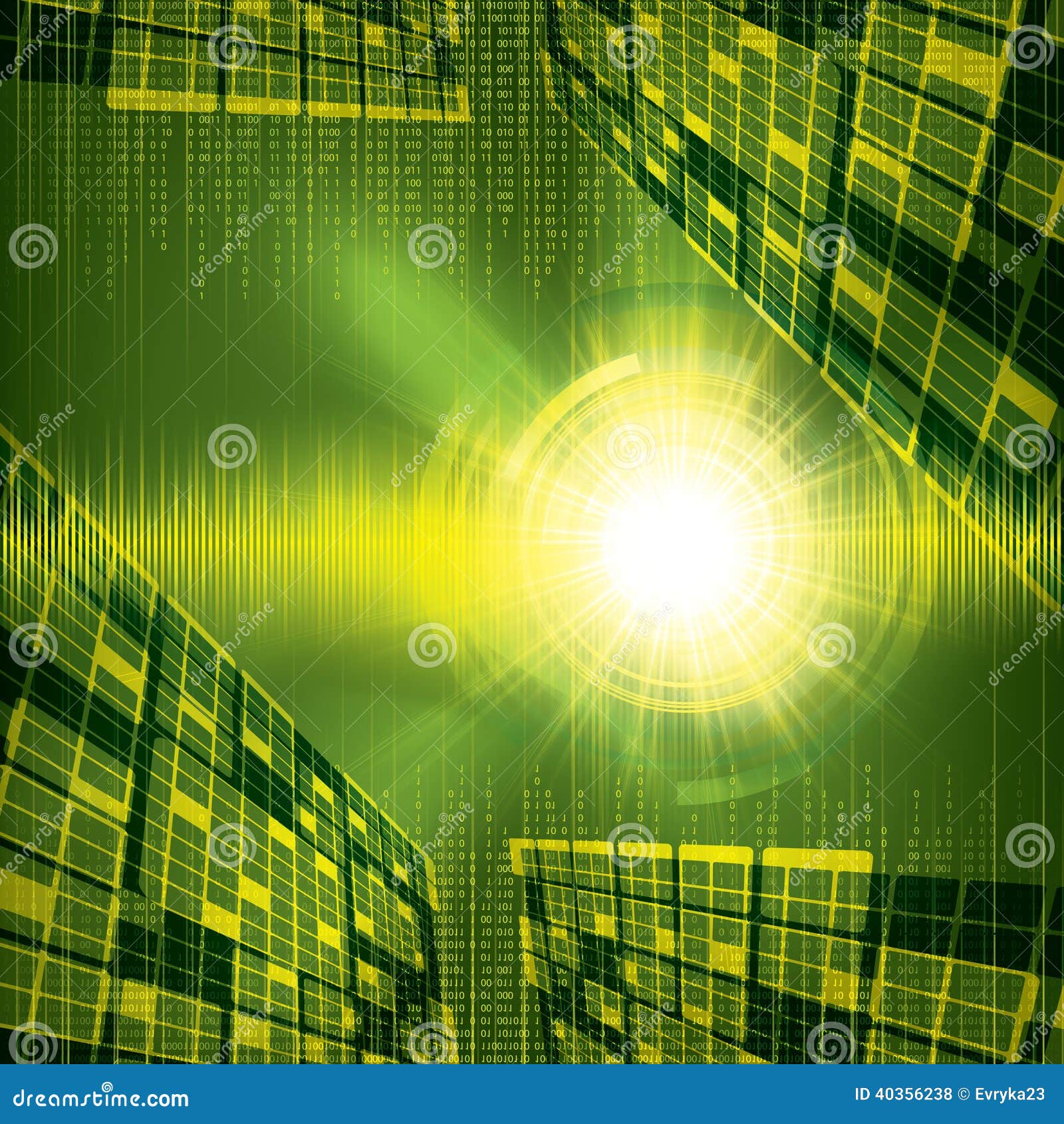 Abstract futuristic green stock illustration. Illustration of code ...