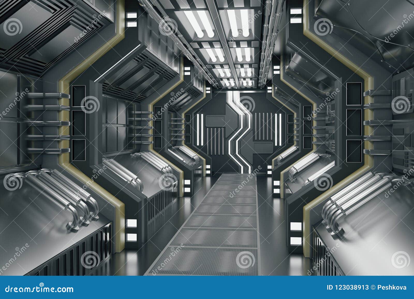 Abstract futuristic hall stock illustration. Illustration of background ...